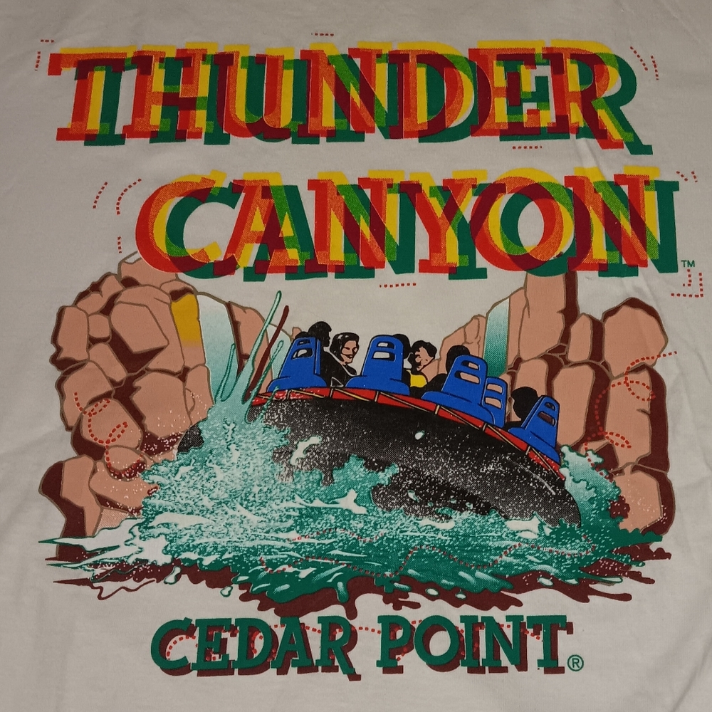 New 90s Cedar Point Thunder Canyon Shirt Vintage Amus… - Gem